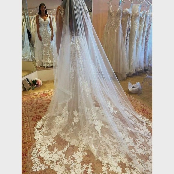 Molliwater | Accessories | New Extra Long Dark Ivory Bridal Veil ...